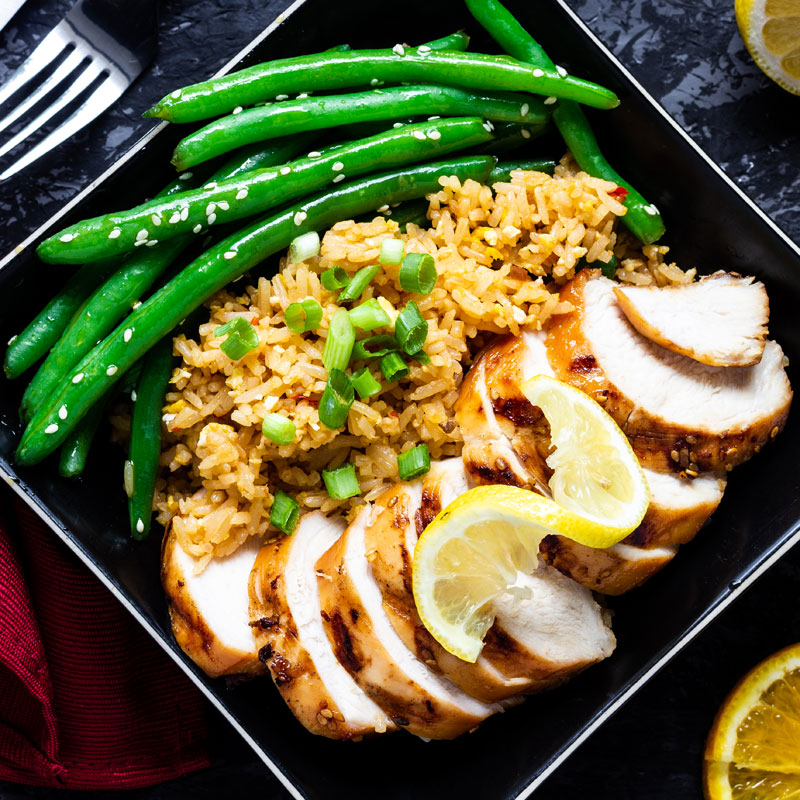 Chicken Rice and Green Beans - Kidney Kitchen