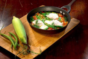 Poached Flounder with Summer Vegetables - Kidney Kitchen