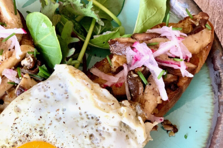 Shiitake Mushroom Breakfast Toast - Kidney Kitchen