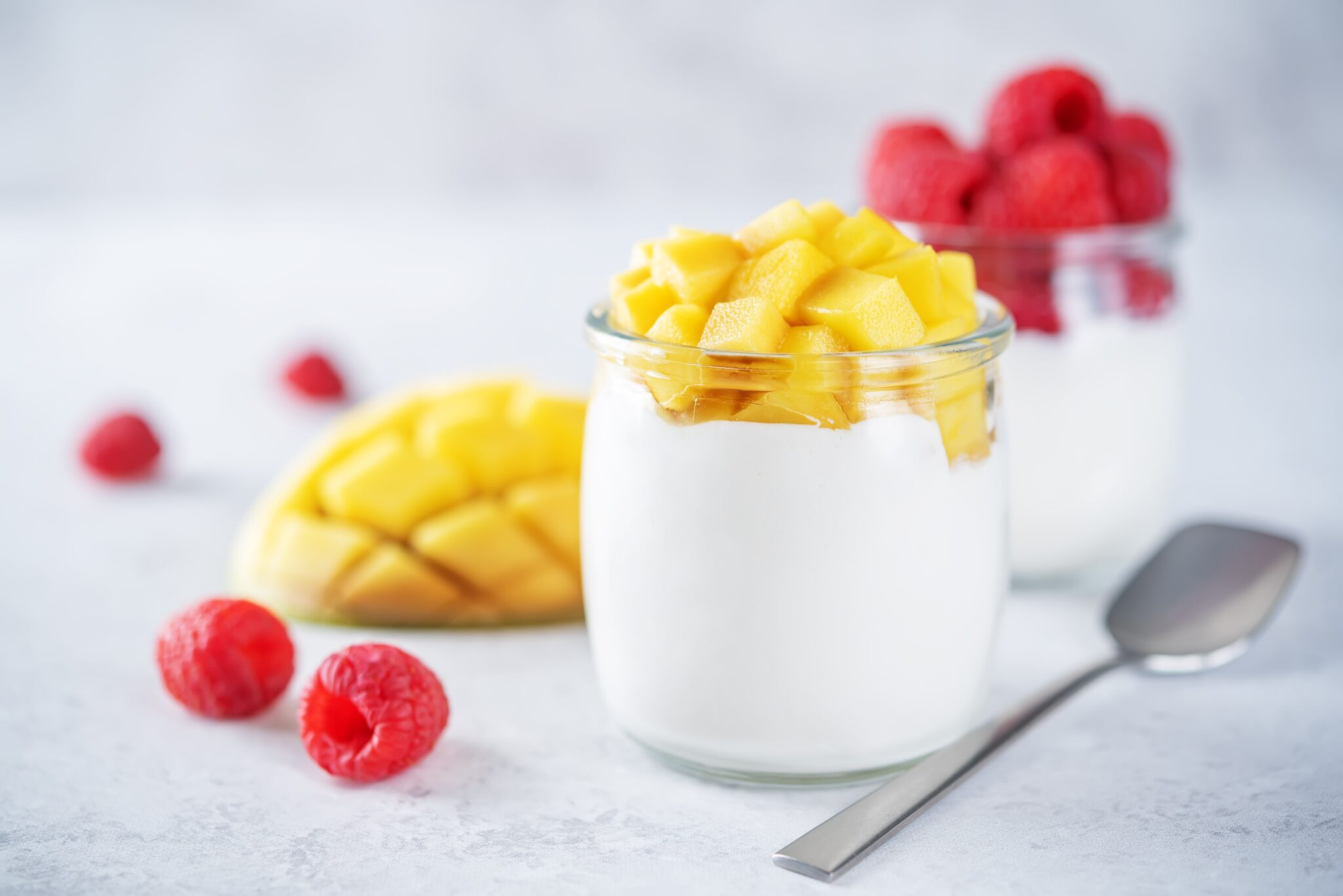 Mango Raspberry Yogurt Cup - Kidney Kitchen